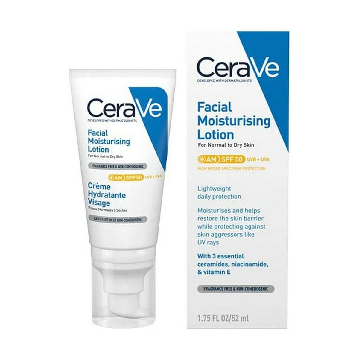 Sonnenschutz CeraVe Facial Moisturising Lotion Spf 50 52 ml – Cleo & Tess